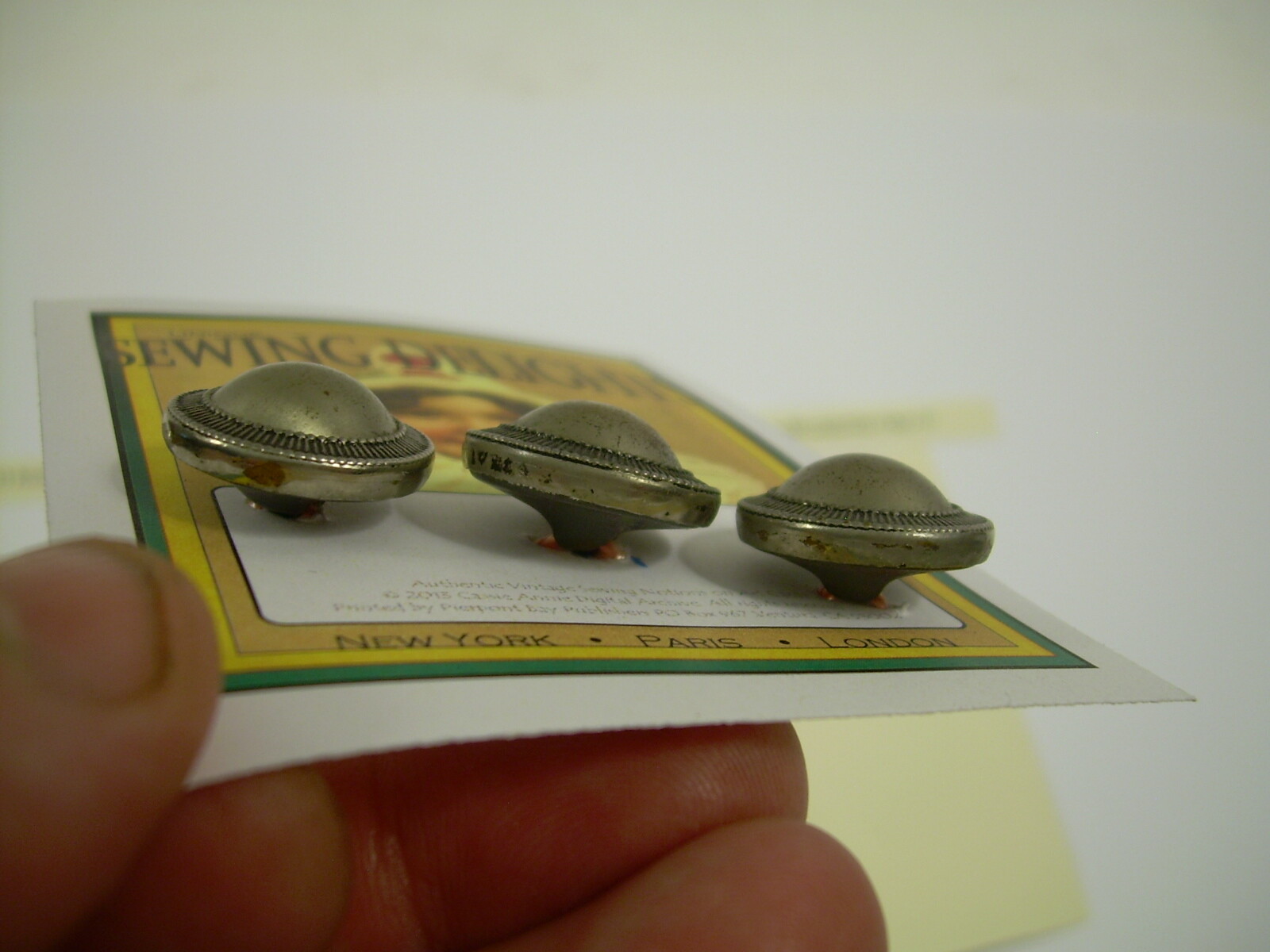 8 FANCY Silver + Gold Metal Buttons mixed ¾-1" * * VINTAGE * * * OLD ...