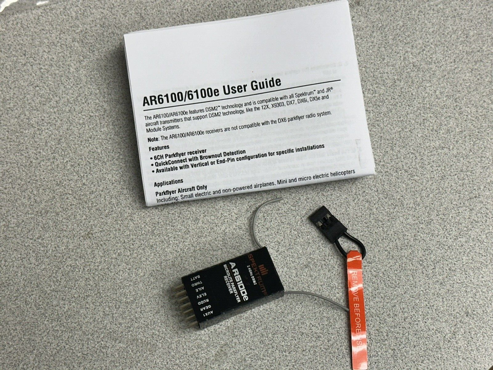 Spektrum AR6100e DSM2 6 Channel Receiver 2.4GHz R/C Remote Control ...