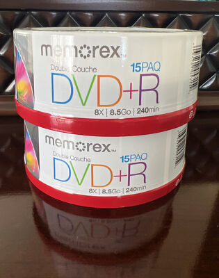 Memorex 2 Pack DVD+R 8X 8.5 GB 240 Minutes 15 PACK Each New Sealed | eBay