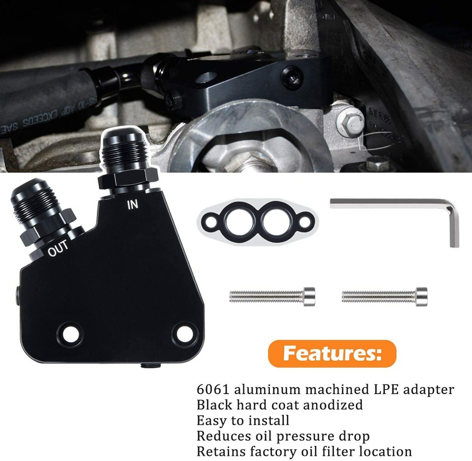 Oil Cooler Adapter Block for Corvette C5 C6 C7 GM LS1 LS2 LS3 LS6 LS7 ...