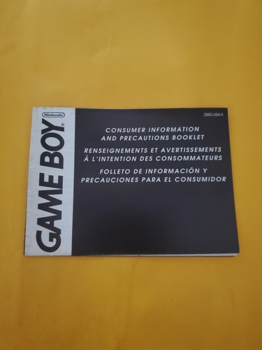 Nintendo Game Boy Consumer Information And Precautions Booklet Manual ...
