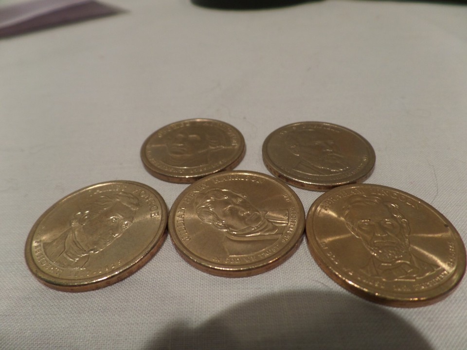LOT OF 5 "PRESIDENT" GOLD COLOR ONE DOLLAR COINS | eBay