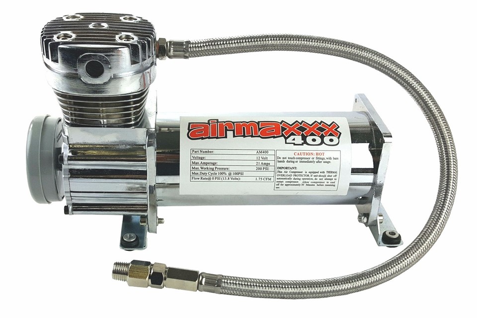 airmaxxx Chrome 400 Air Compressor For Air Ride Suspension Bag System ...