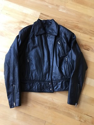 Women’s Highway One Leather Jacket Coat Size Large Black | eBay