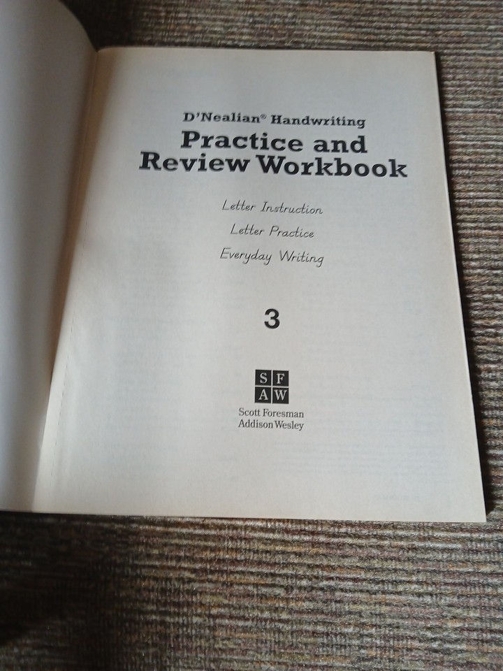 D'Nealian Handwriting Practice Review Workbook Scott Foresman, Grade 3 ...