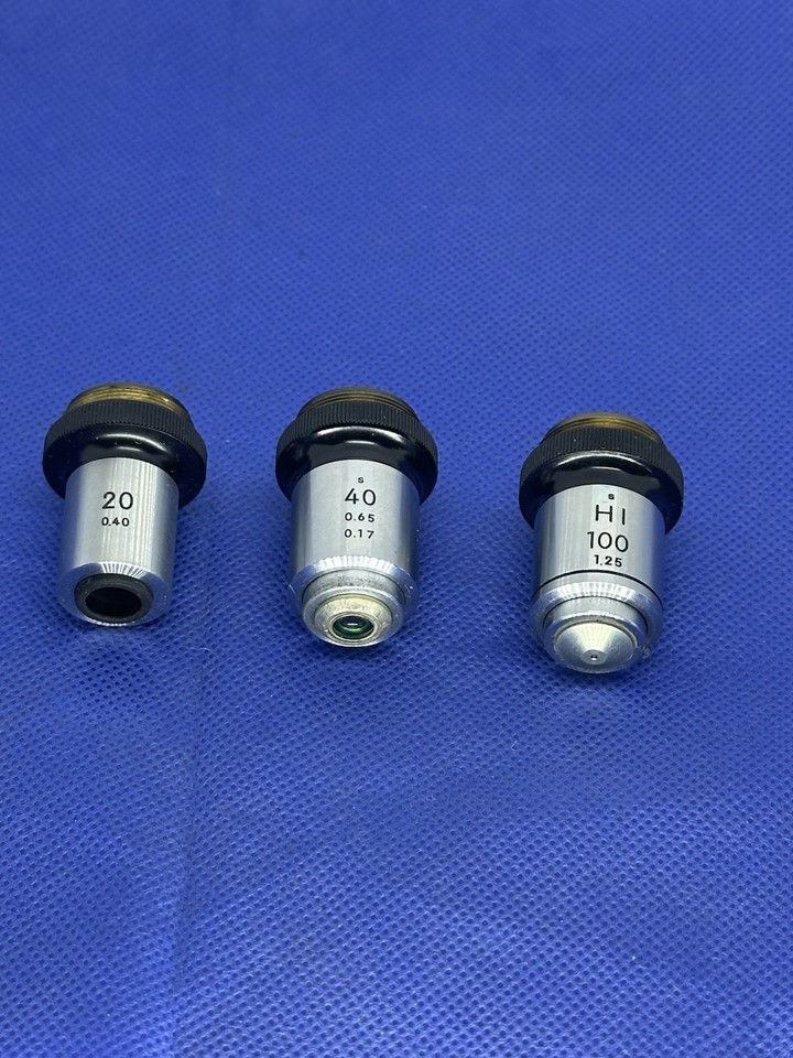 Nikon Microscope Objectives 20x 40x 100x Lens Set - 3 Pcs | eBay