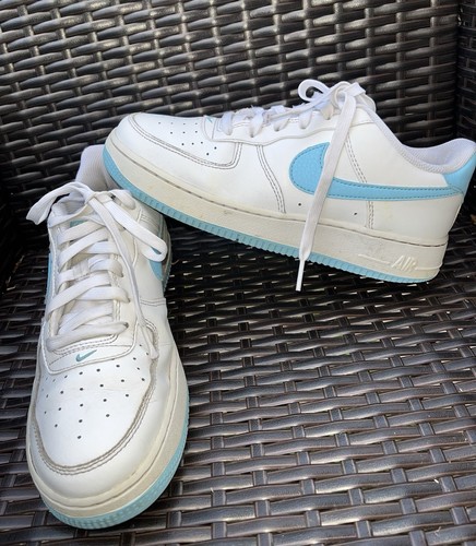 Nike Air Force 1 (GS) Shoes White Aquarius Blue FV5948-107 6Y | eBay
