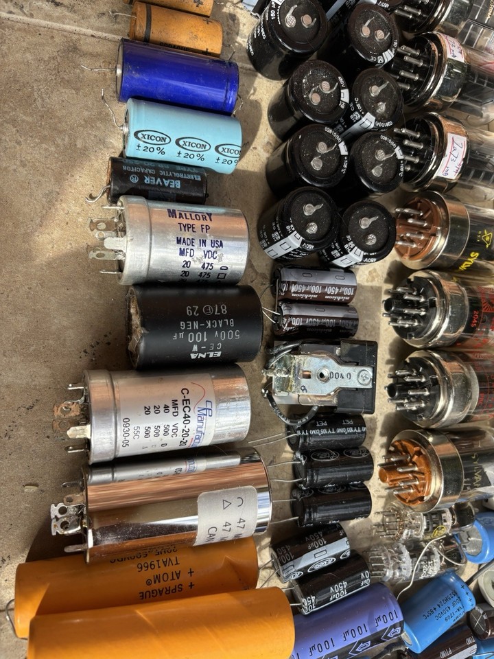 ⭐️Vtg Vacuum Tube & Capacitor Lot⭐️NOS RCA GE Sylvania Sprague Mallory⭐ ...