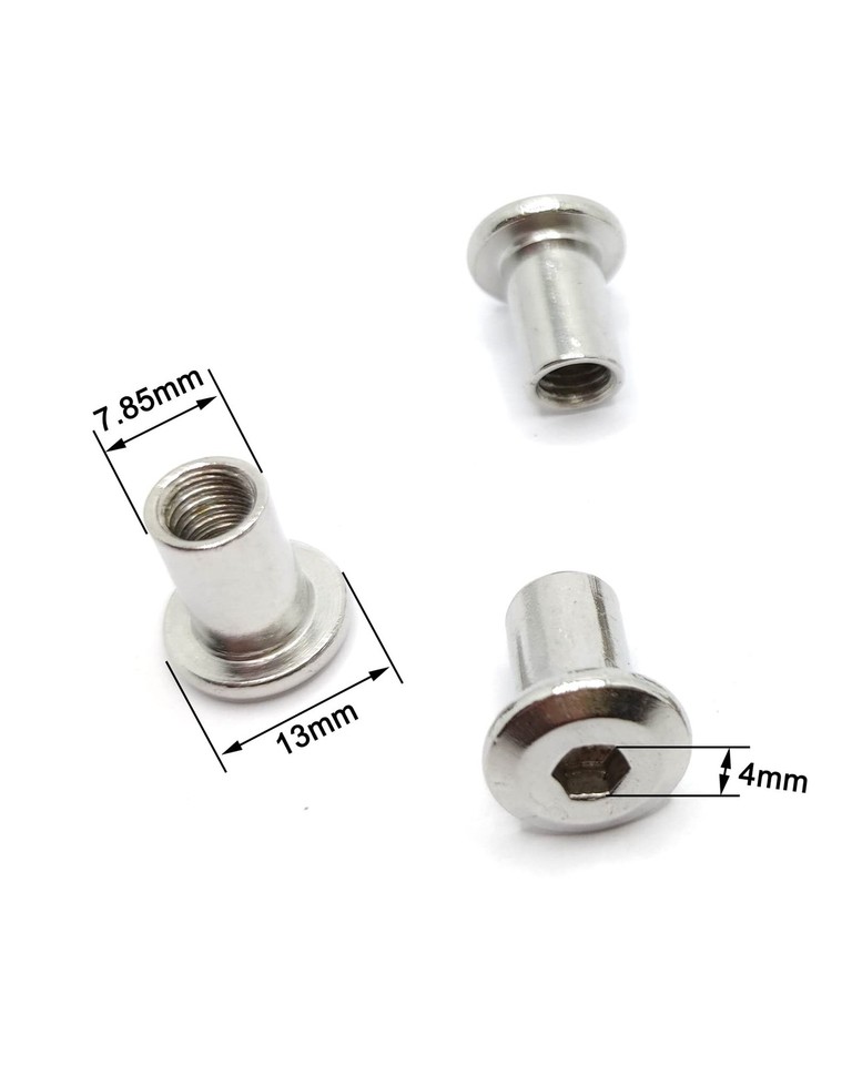 5 Sets M6x10mm Male 12mm Female Binding Bolts Screw Post for Leather ...