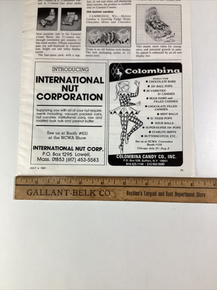 Colombina Candy Print Ad Original Vintage 1981 Rare VHTF Suffern NY ...