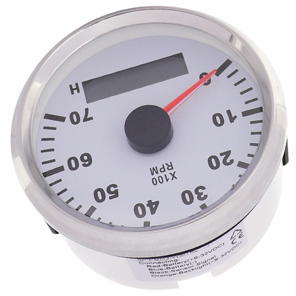 85mm Stainless Steel Boat Tachometer 0~7000 RPM REV Counter for ...
