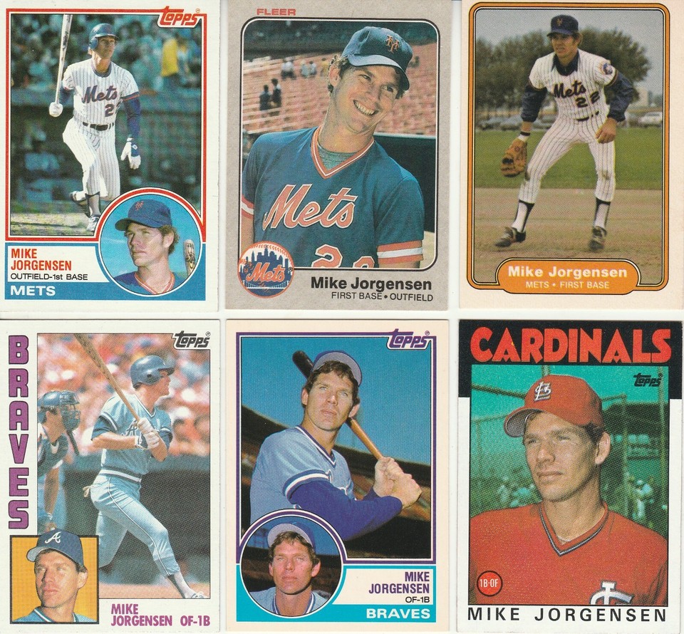 20 MIKE JORGENSEN different cards lot 1973 - 1986 career Mets Expos ...