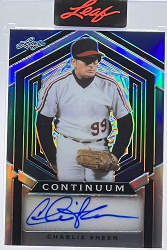 💥CHARLIE SHEEN AUTOGRAPH💥2023 LEAF METAL CONTINUUM AUTO💥SP LE #/205🔥🔥🔥 ...