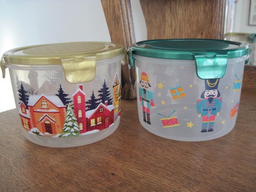 Lock & Lock Set of 2 Multi-Color Christmas Holiday Containers NEW | eBay