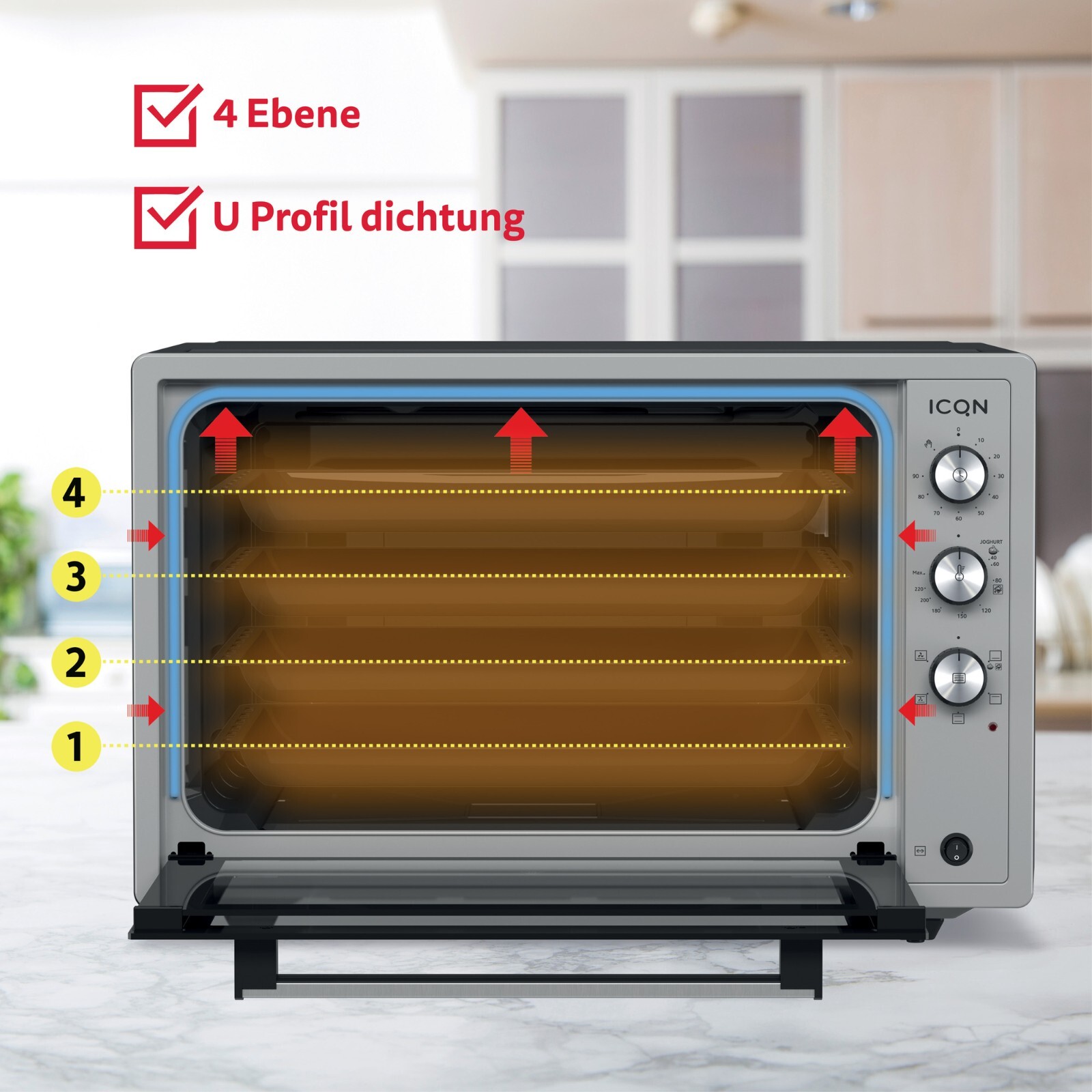 Minibackofen 60 Liter Mini Backofen Ofen Pizzaofen Grill Timer kompakt ...
