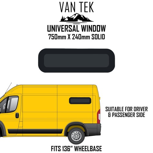 Ram ProMaster 136" Universal SOLID Camper Van Bunk Window 750mm x 240mm ...
