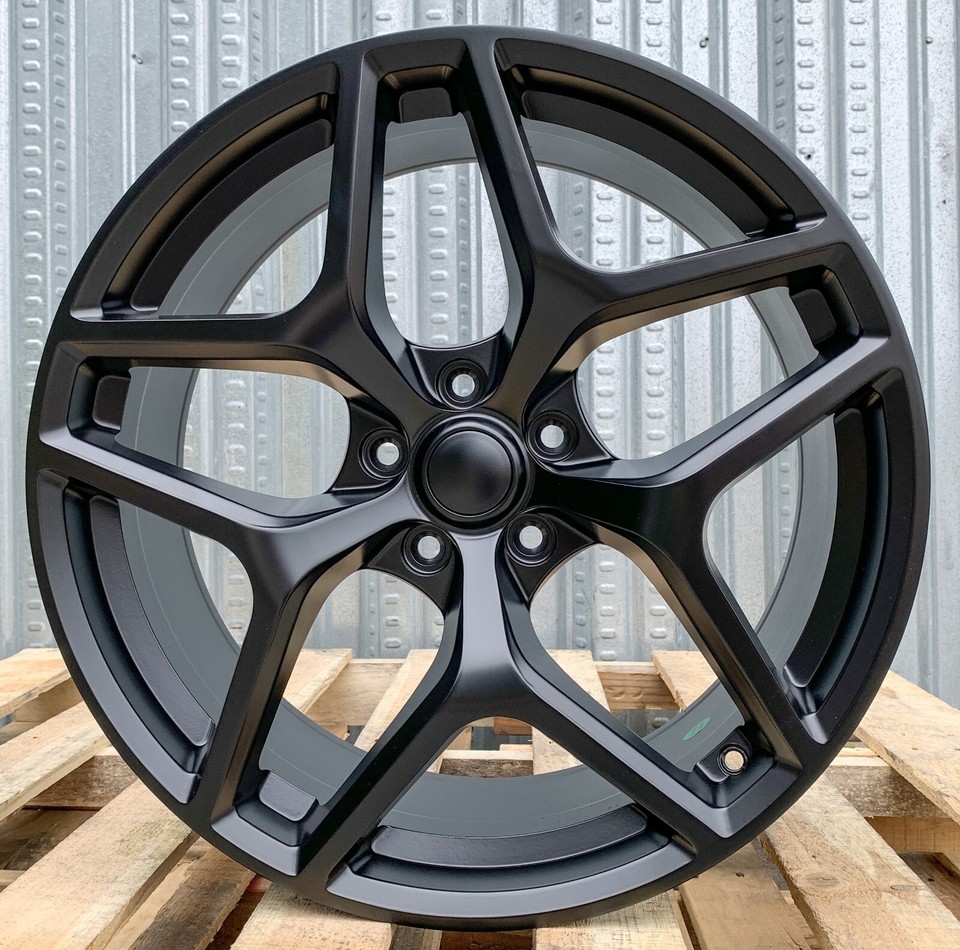 20X9 20x10 5x120 MATT BLACK Staggered Rim Wheels Fits Chevy Camaro RS ...
