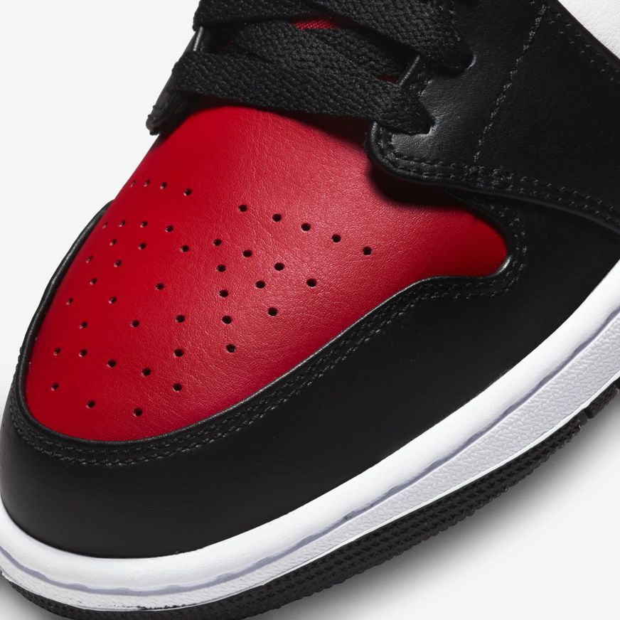New Nike Air Jordan 1 Mid Fire Red Shoes Sneakers - Black (554724-079 ...
