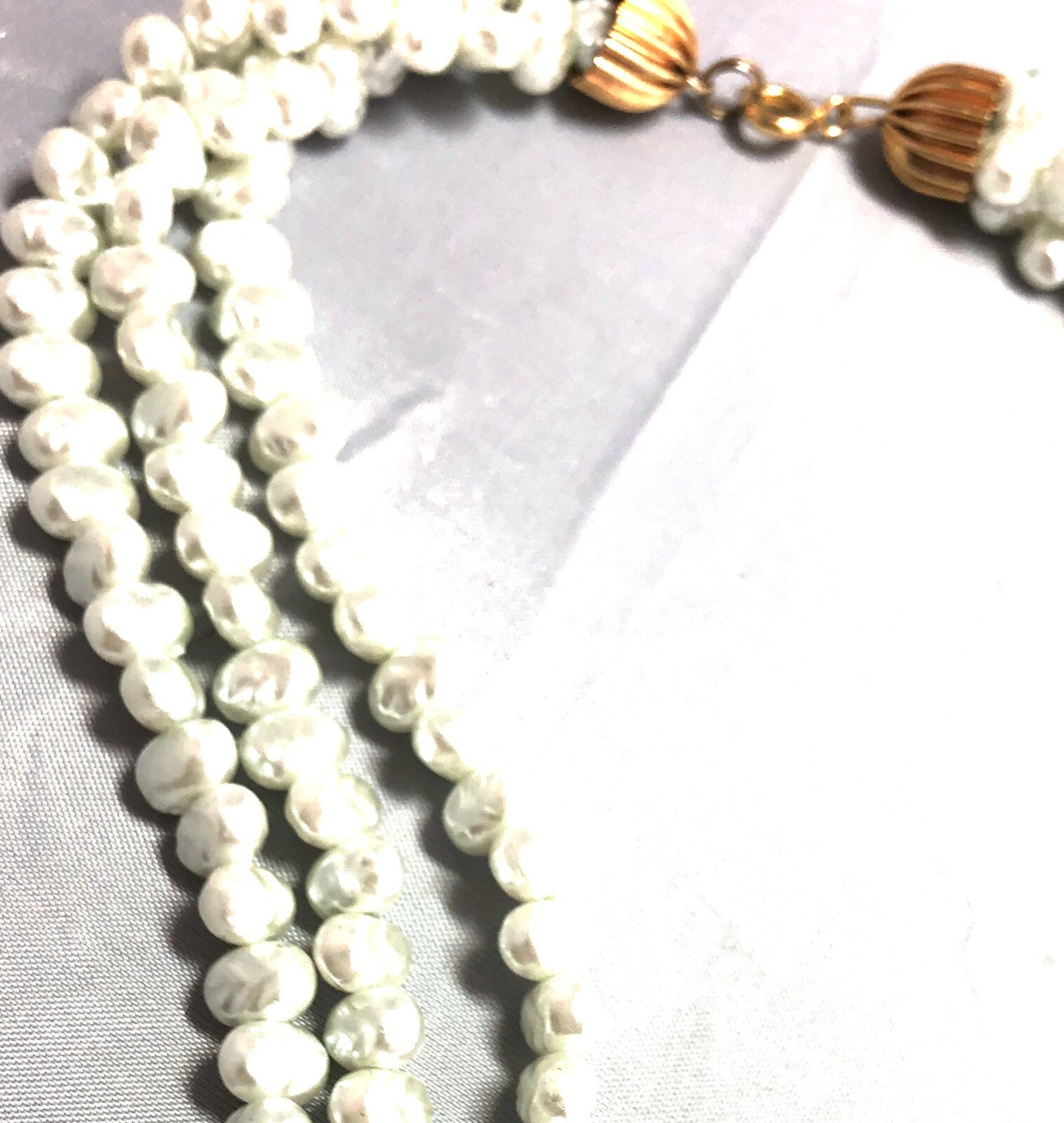 Beautiful 3 Strand Pearl/Shell Necklace - Gem