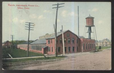 POSTCARD NILES OHIO/ HARRIS AUTOMATIC PRESS COMPANY/ FACTORY PLANT ...