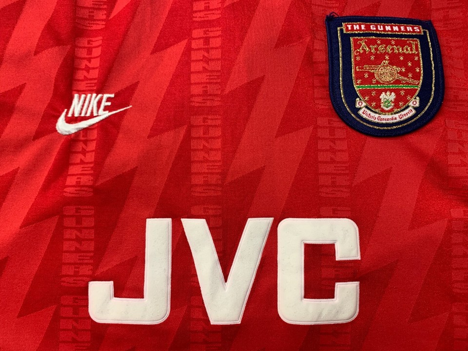 ARSENAL LONDON 1994-1996 RARE FOOTBALL SHIRT JERSEY HOME NIKE ORIGINAL ...