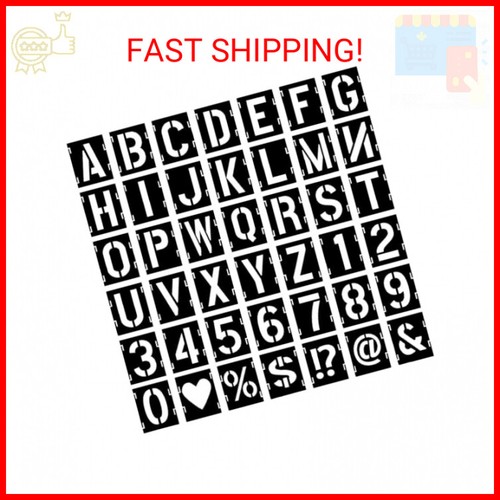42 Piece 3.5 Inch Letter Stencils, Spray Paint Stencil Set, Reusable ...