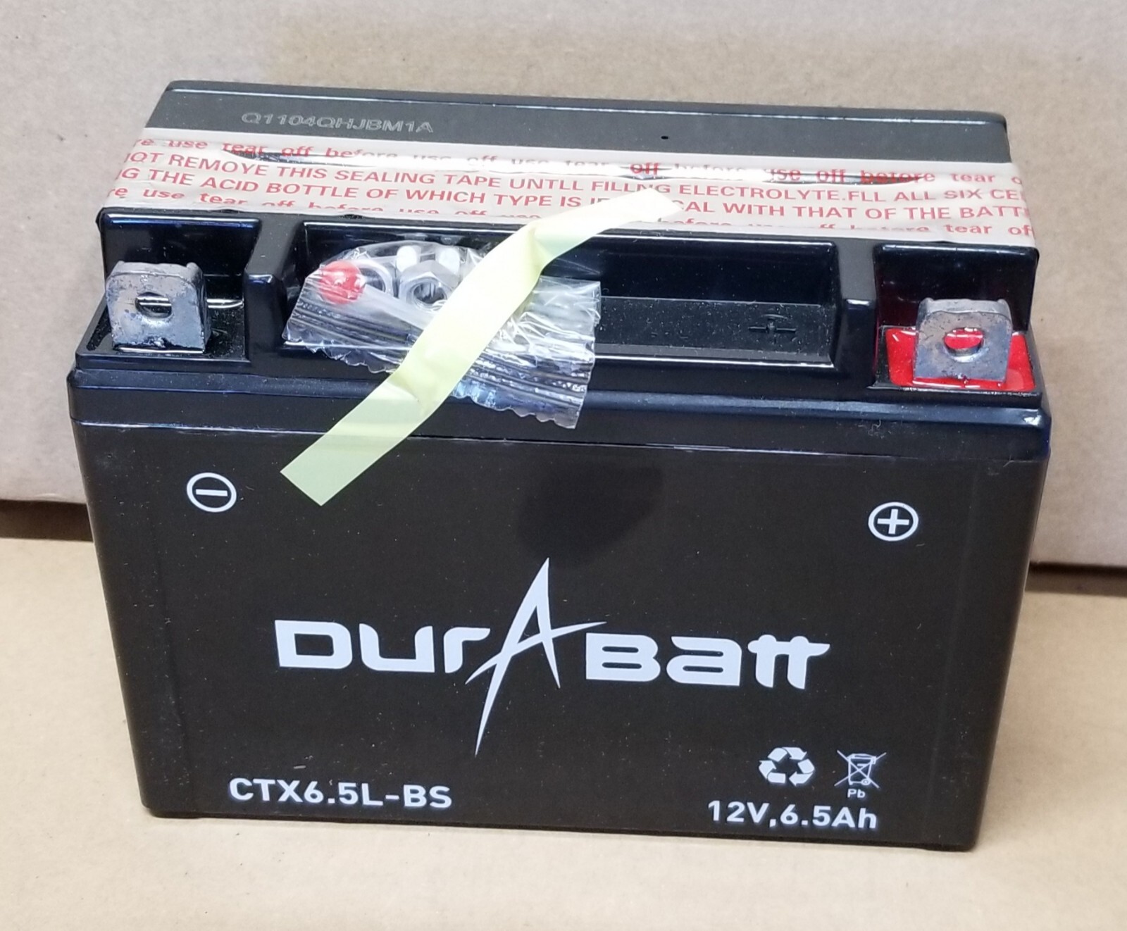DURABATT CTX6.5L-BS Battery 12N6.5-3B GT6.5-3 UT6.5L YB6.5L-B Scooter ...