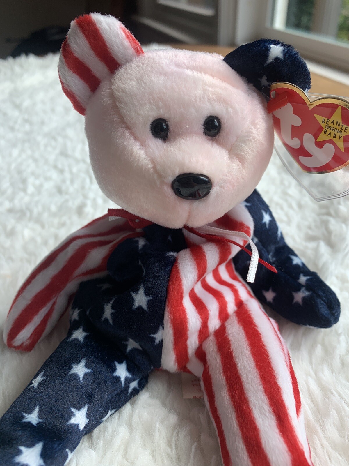 RARE Original 1999 TY Spangle Pink Face Beanie Baby w/ Multiple Tag ...