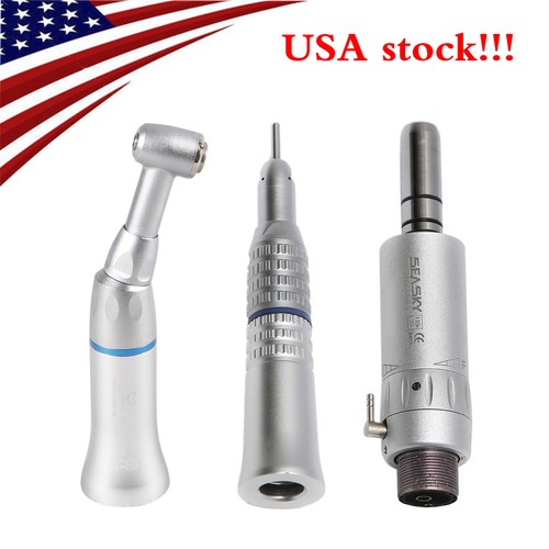 USA Dental Low Speed Push Button Contra Angle Handpiece Kit 2/4 Hole ...