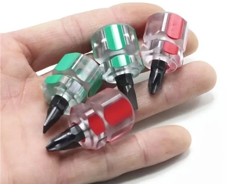 Mini Ultra Short Stubby Screwdriver Set 2 Pieces 1 Phillips, 1 Flat | eBay
