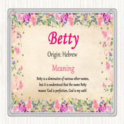 Betty Name Meaning Drinks Mat Coaster Floral | eBay UK