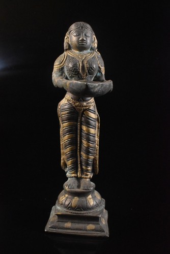 F5037: Chinese Copper Woman STATUE sculpture Ornament Figurines ...