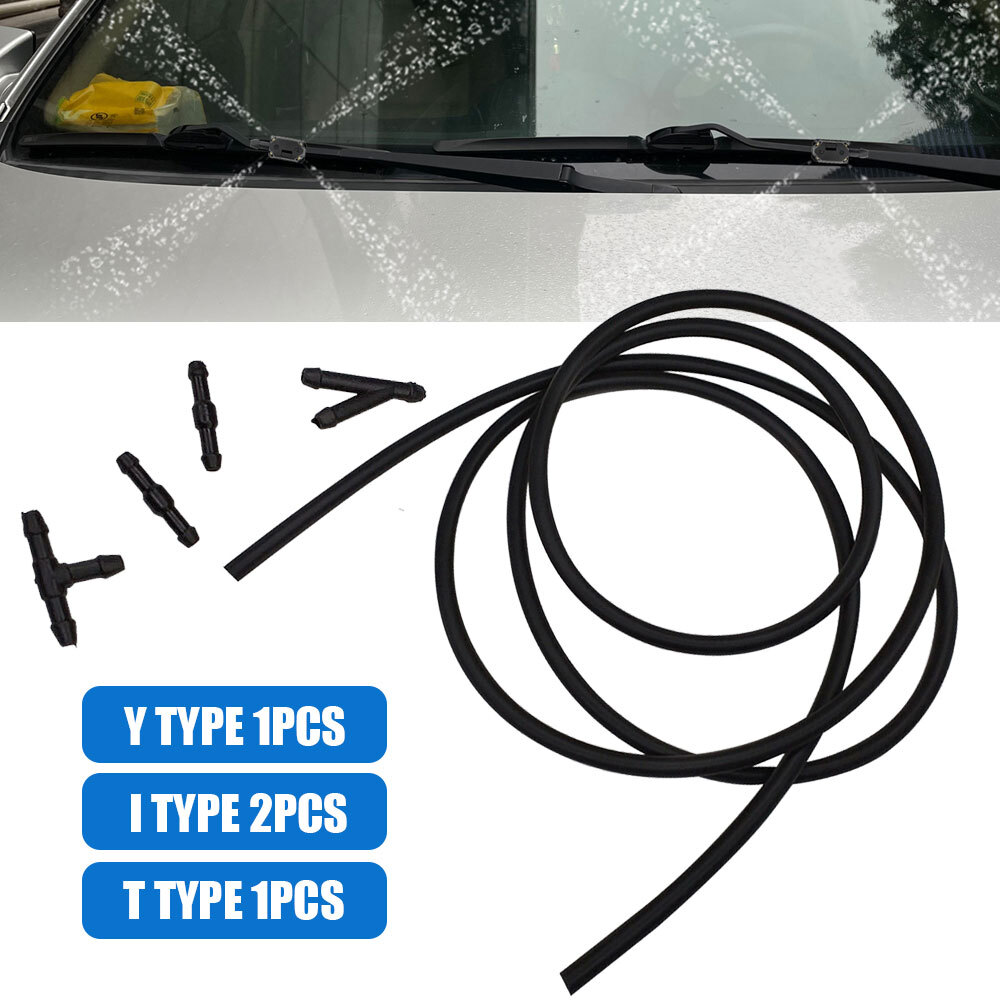 Universal 2M 3.5mm Windshield Washer Nozzle Hose Pipe W/ Connector T Y ...