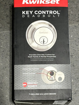 Kwikset Key Control Deadbolt with SmartKey Security Satin Nickel 98160 ...