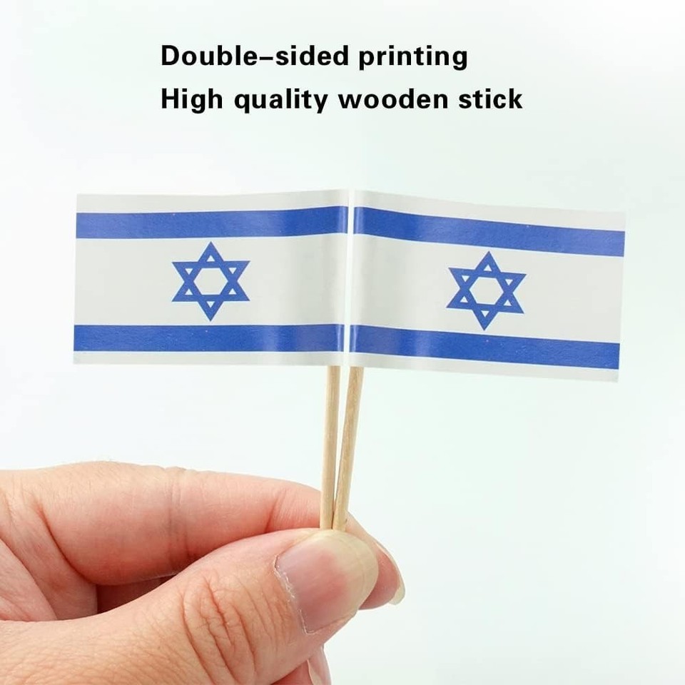 100 Vibrant Mini Israel Flags on Sticks - Essential for Parties and ...