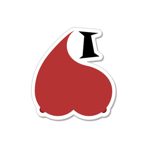 I Love Boobs Heart Funny car bumper sticker decal 4" x 4" | eBay