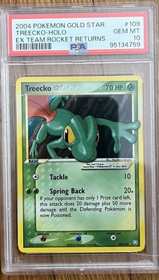 2004 Pokemon EX Team Rocket Returns Treecko Gold Star 109/109 PSA 10 ...