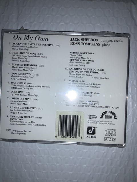 On My Own by Jack Sheldon (CD, Jul-2004, Concord Jazz) for sale online ...
