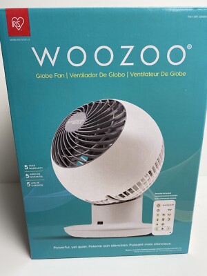 Woozoo 5-Speed Oscillating Globe Fan, Remote Control White Desk Room ...
