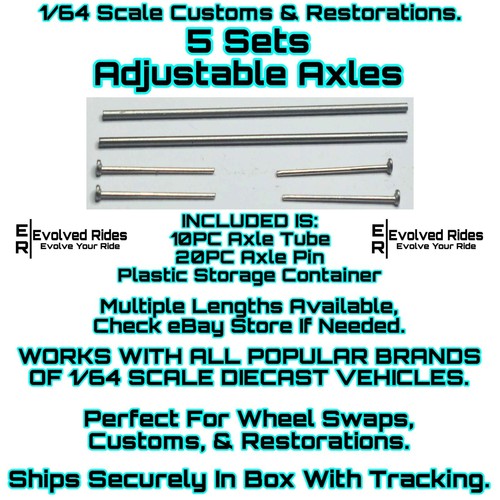 Axles 5 Sets 28mm For 1/64 Scale Custom Restoration Real Rider Hot ...