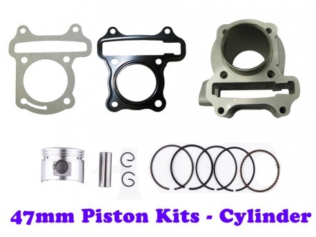80cc QMB139 47mm BIG BORE CYLINDER ENGINE KIT SCOOTER *UPGRADE KIT FOR ...