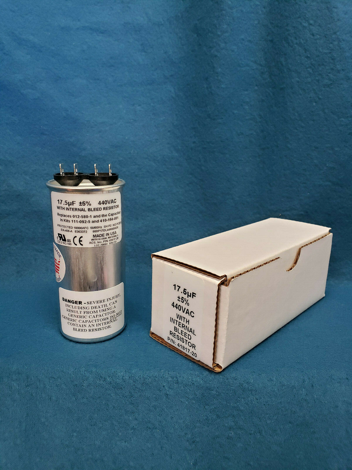 17.5MFD Red Jacket Replacement Capacitor w/Bleed Resistor 012-580-1 ...