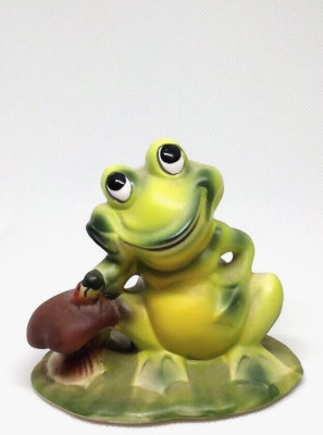 Vintage Josef Originals Smiling Frog Figurine w Ladybug ~ Cute! | eBay
