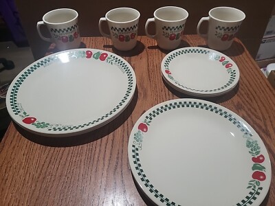 Set Of 16 Corelle Farm Fresh Dish Dinner Corning Apples | eBay