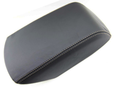 Real Leather Gray Stitch Center Console Lid Cover Fits 11-18 Ford ...