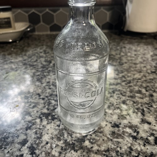 Old Vintage PEPSI Bottle 10 oz. Embossed Clear Glass Pepsi-Cola Empty ...