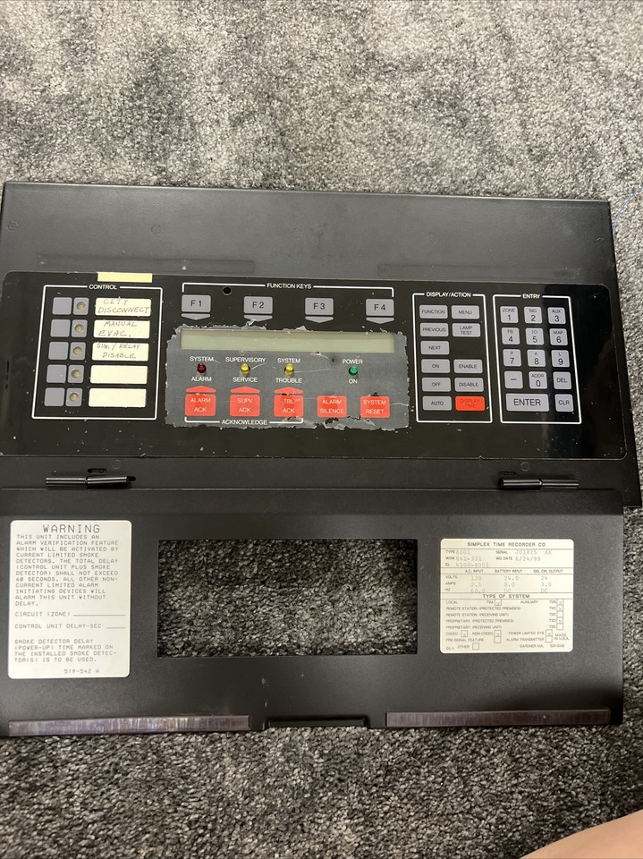 Simplex Fire Alarm Display Control Panel 4100-8001 | eBay