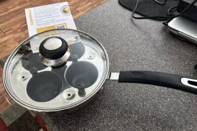 Eggssentials 2 IN 1 Egg Pan & Egg Poacher Pan, Nonstick Fry Pan Poached ...