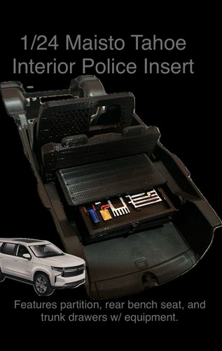 1/24 MAISTO CHEVY TAHOE POLICE REAR BENCH SEAT PARTITION AND TRUNK ...