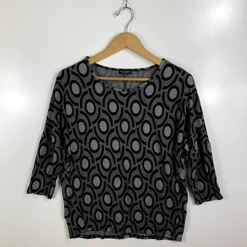 LUCA VANUCCI Women's Sweater Gray Black Medium Dolman Sleeve Made In ...